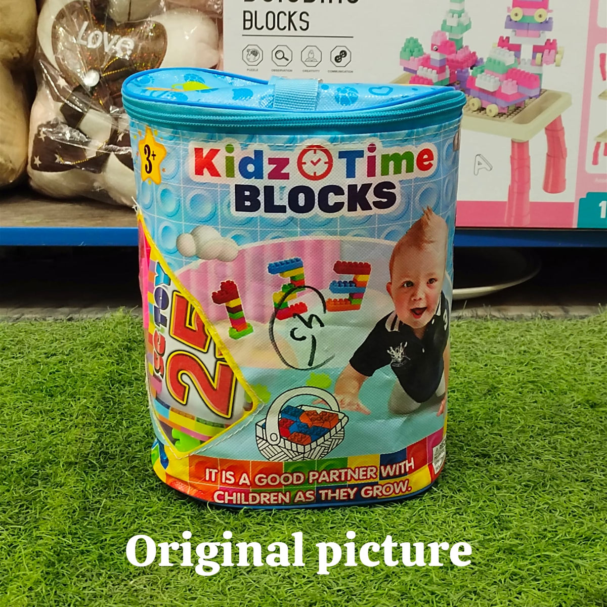 Kidz Time Building Blocks Set with Storage Bag baby - bazar – Baby Bazar