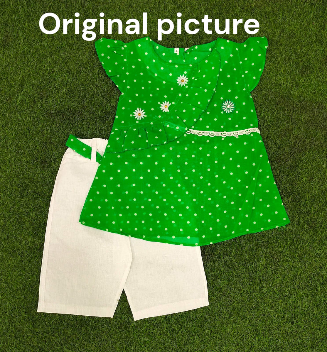 Beautiful Green Dress With White Nicker For Girls baby - bazar – Baby Bazar