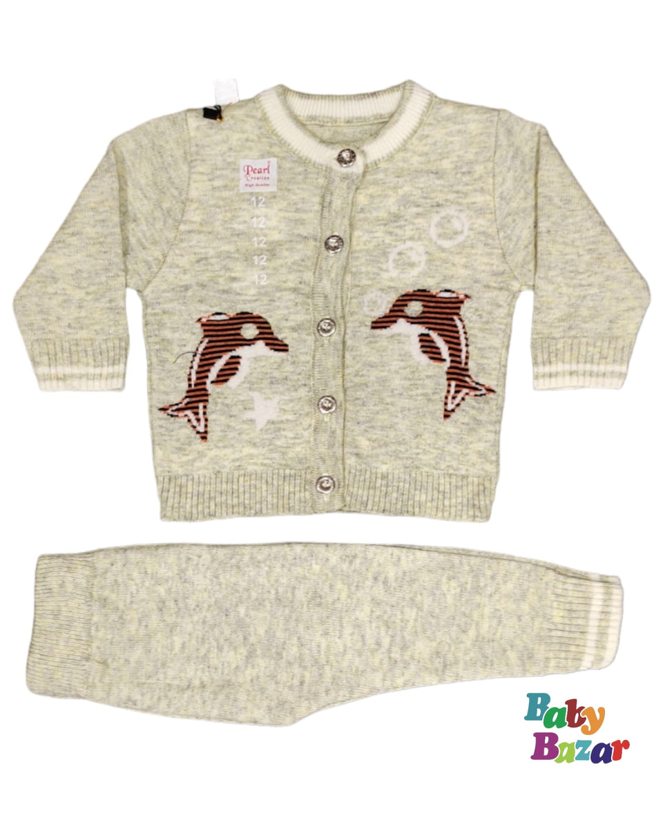 Wool Stuff Winter Dress For Boy In Green Color – Baby Bazar