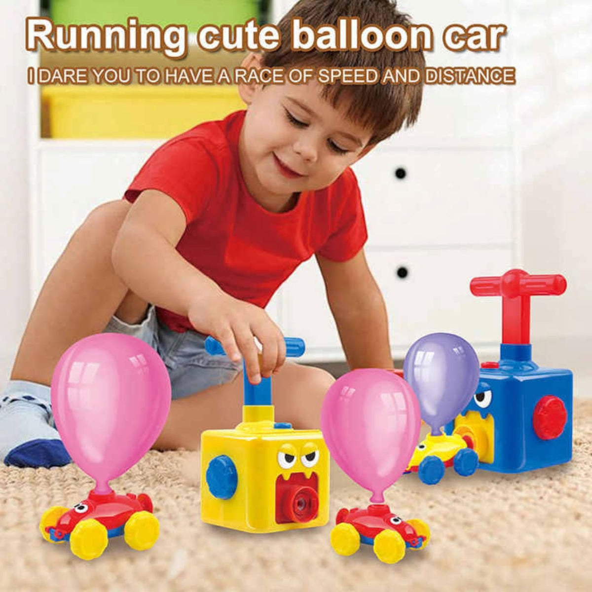 Balloon Racing Car Toy For Kids - Blue – Baby Bazar