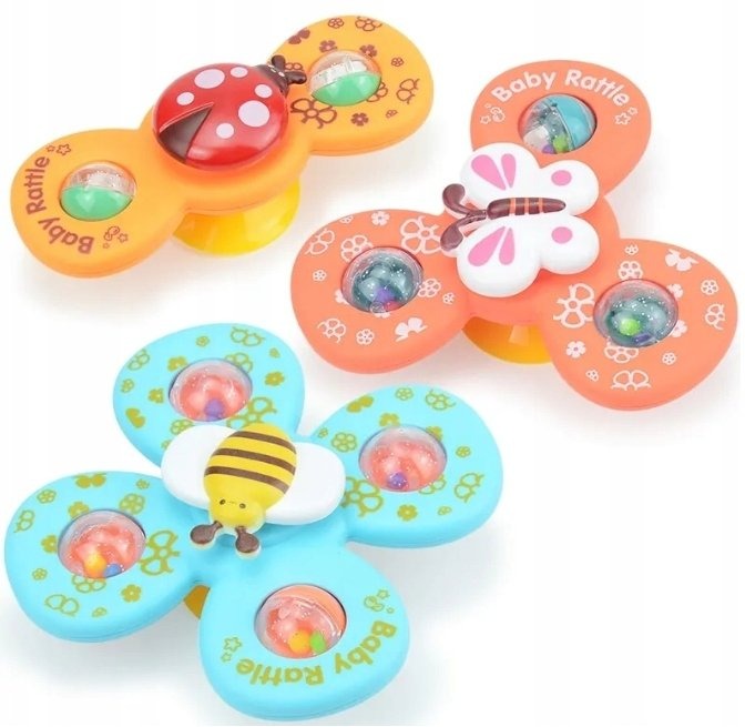 Color Full Baby Rattle Sensory Toy Spinners Ladybug Bee Butterfly For ...