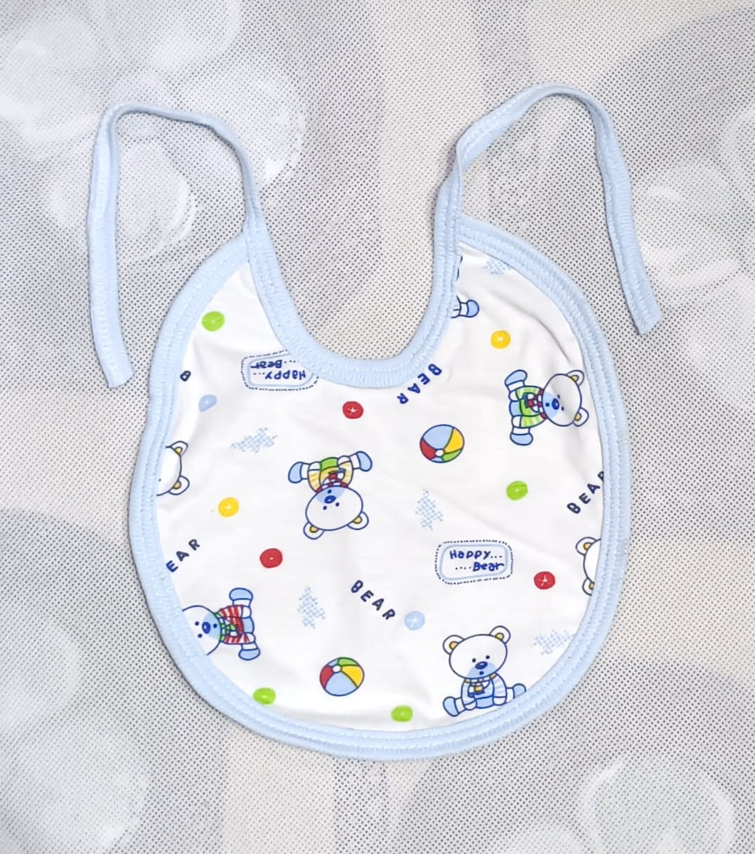 Baby Bib In Sky Blue Color Beautiful Design – Baby Bazar