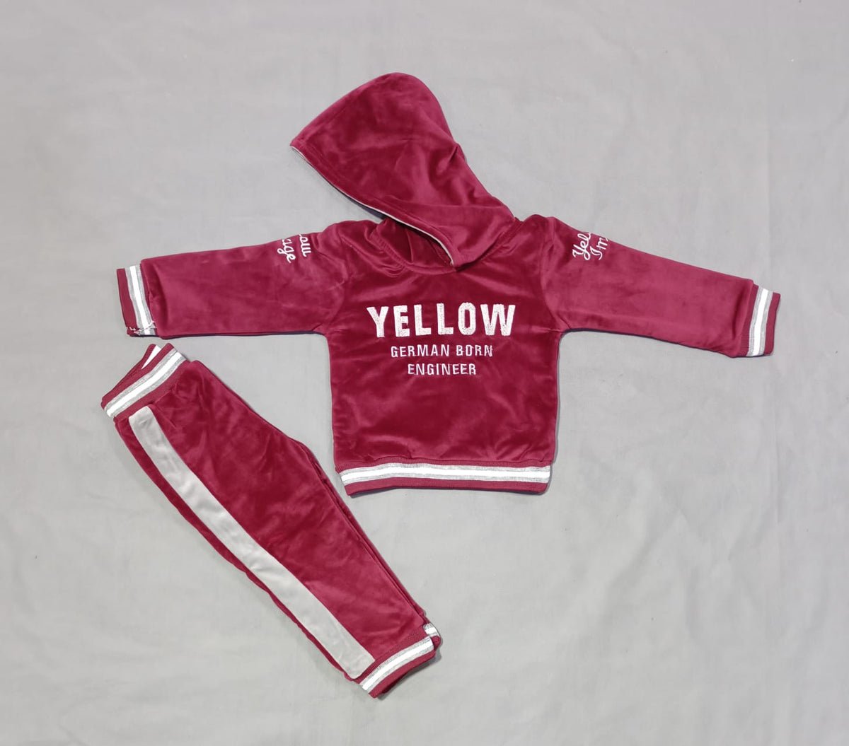 Baby Boy Winter Dress In Velvet Stuff Maroon Color – Baby Bazar