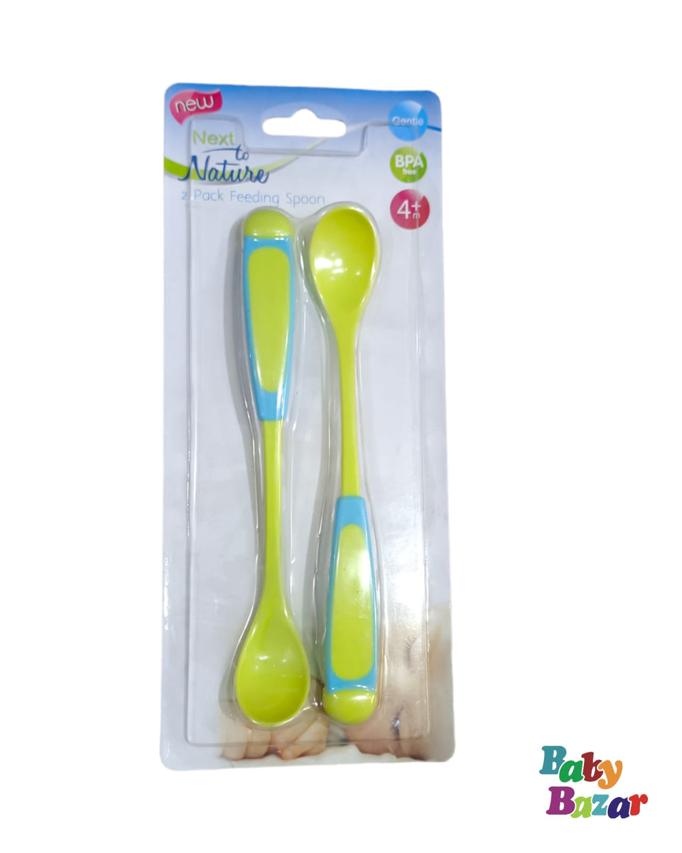 Baby Feeding Spoon Set imported Plastic Material In Light Green Color ...