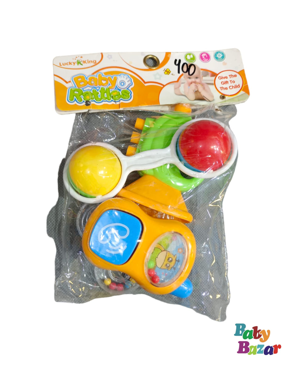 Baby Rattle Set In Different Shapes And Colors – Baby Bazar