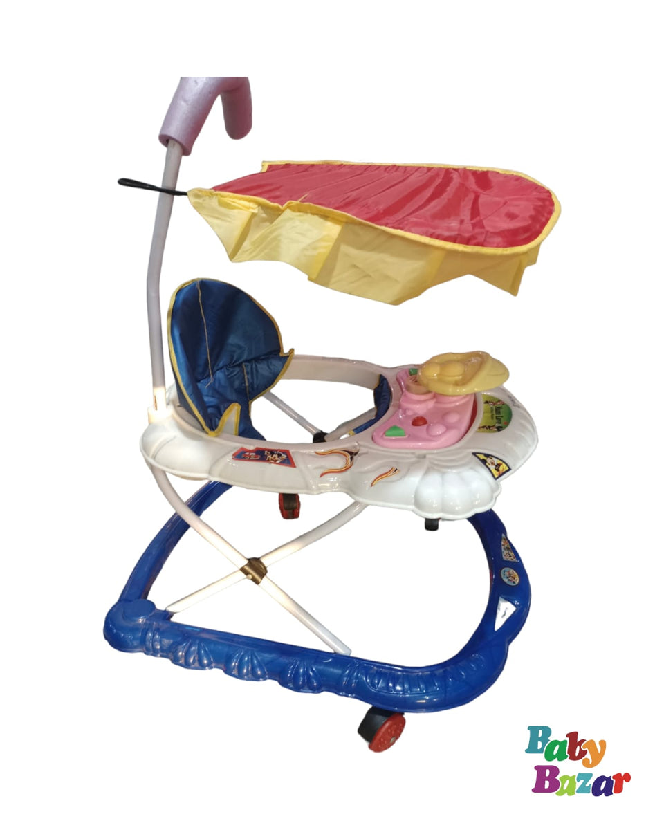 Baby Walker In Blue Color Beautiful Design With 8 Tyres – Baby Bazar