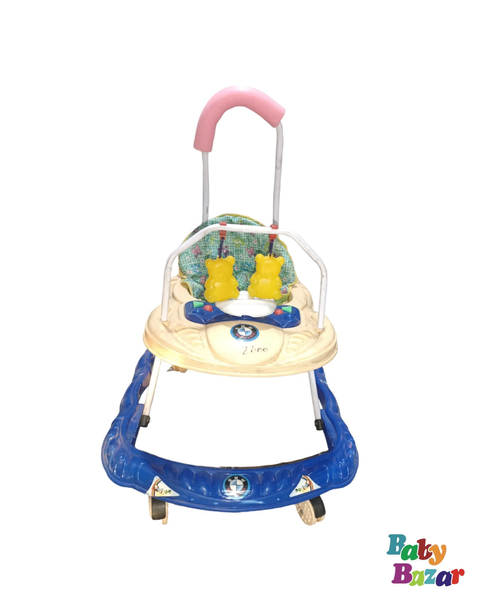 Baby Walker In Blue Color Beautiful Design With 8 Tyres – Baby Bazar