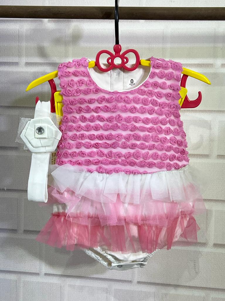 Beautiful Romper For New Born Baby Girl In Pink Color – Baby Bazar