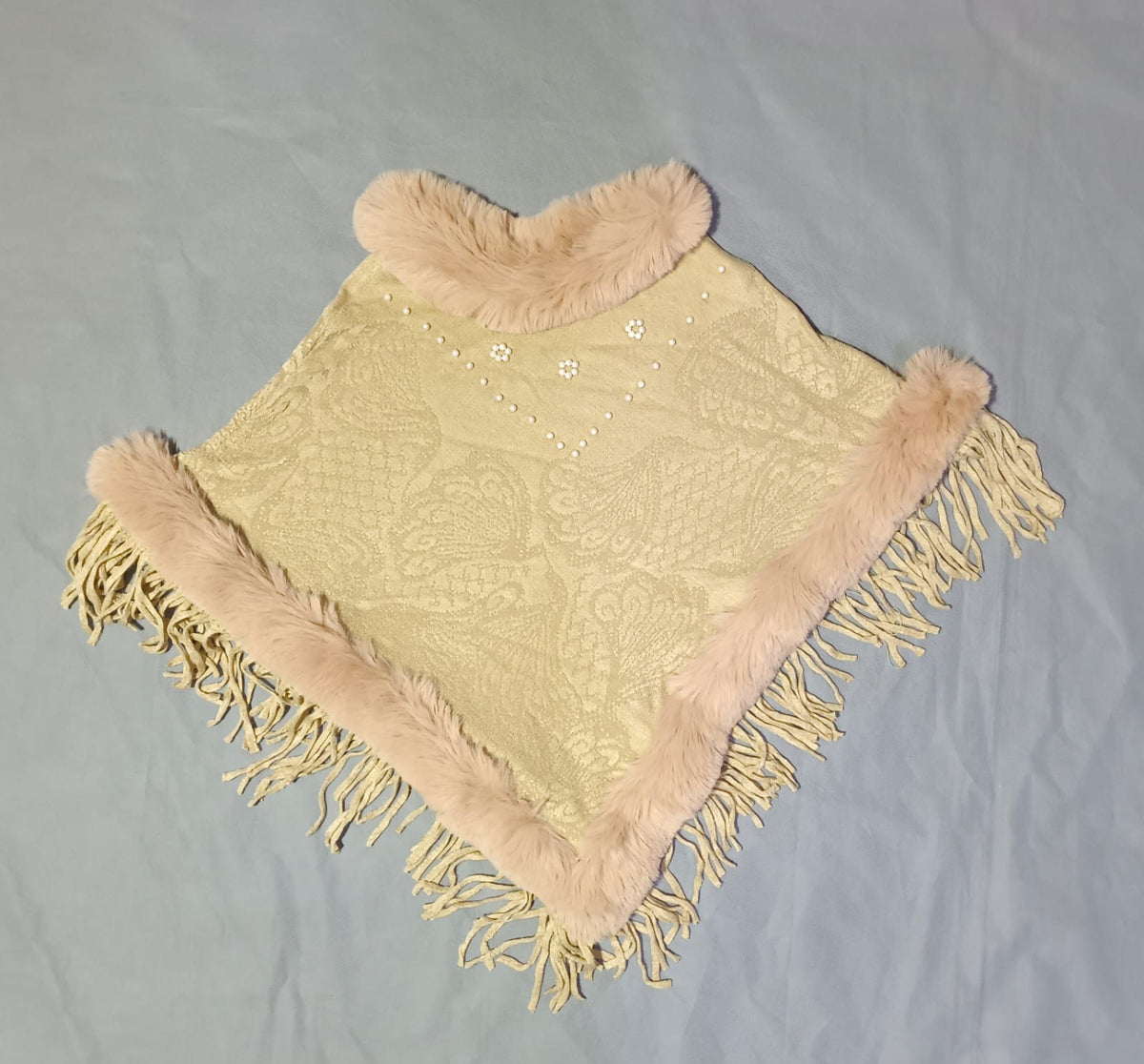 Cap Shawl Caftan For Baby Girl In Round Neck Fur Design From 1 TO 4 ye ...