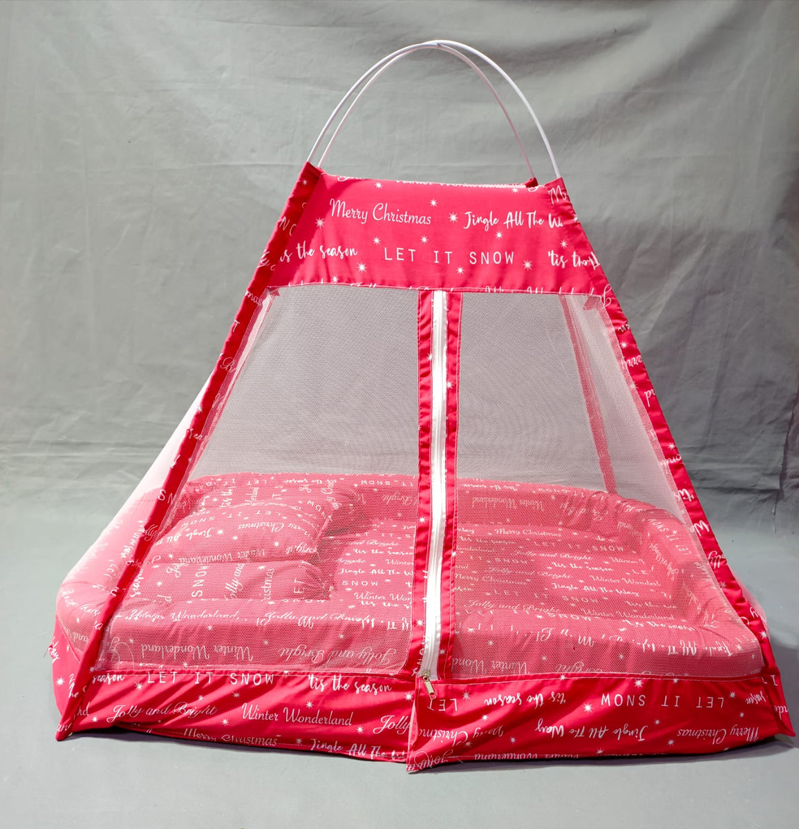 Carry Cot |Baby Bed | Mosquito Bed| With Pillows In Red Color – Baby Bazar