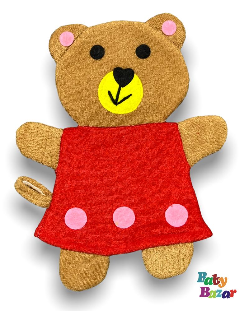 Cartoon Terry Cloth Bath Sponge Mitts Puppet Cute Hand Puppets Bath Gl ...