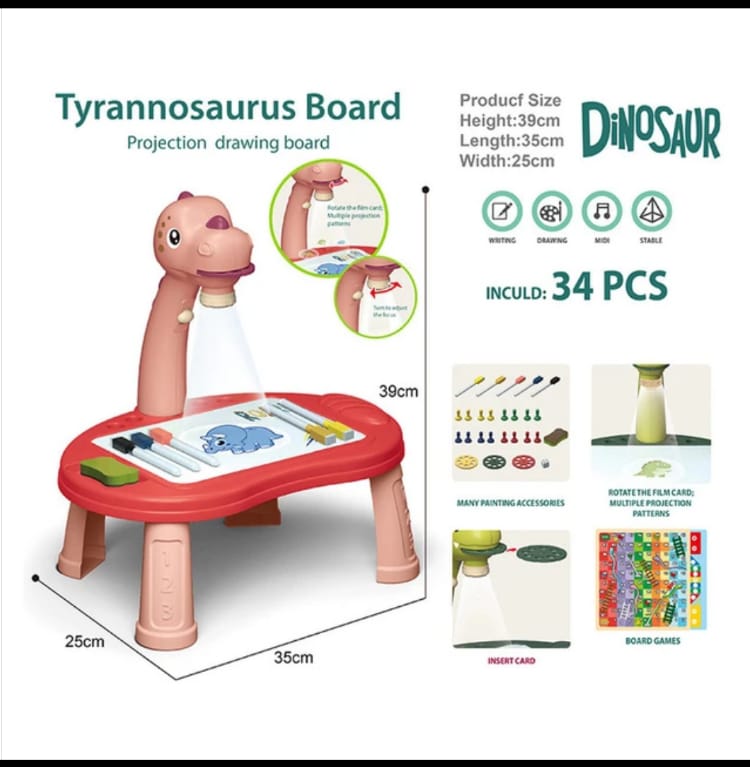Children LED Projector Art Drawing Table Toy Set For Kids Painting Boa ...