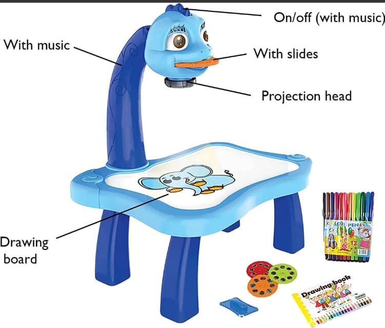 Drawing Projector Desk for Kids, Drawing Projection Toy with Lights an ...