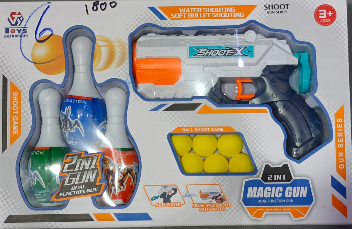 Dual Function Magic Gun(Water Shooting &Soft Bullet Shooting) For Chil ...