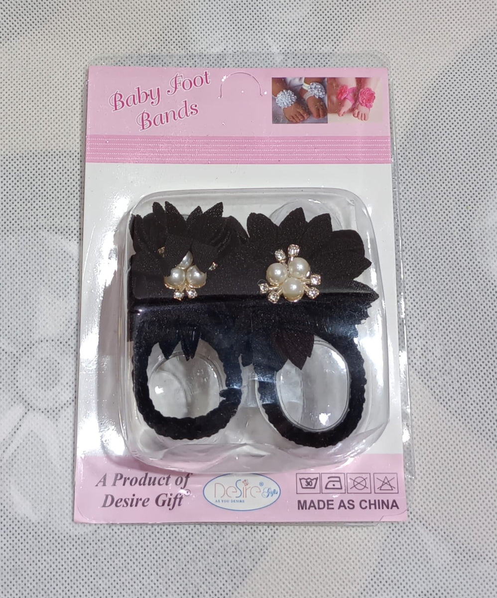 Foot Bands In Black Color For Baby Girl – Baby Bazar
