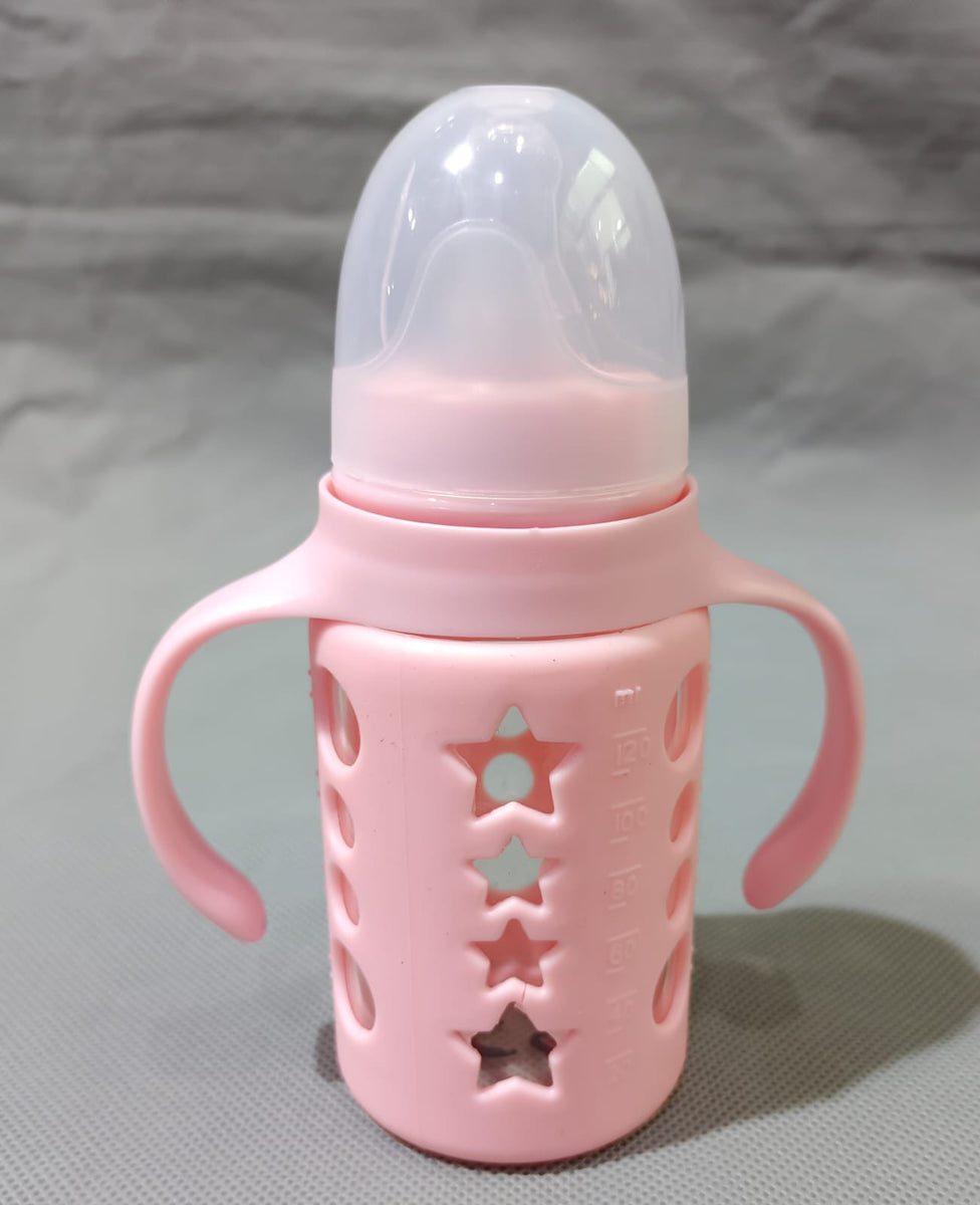 Glass Feeder For Baby Girl In Light Pink Color – Baby Bazar