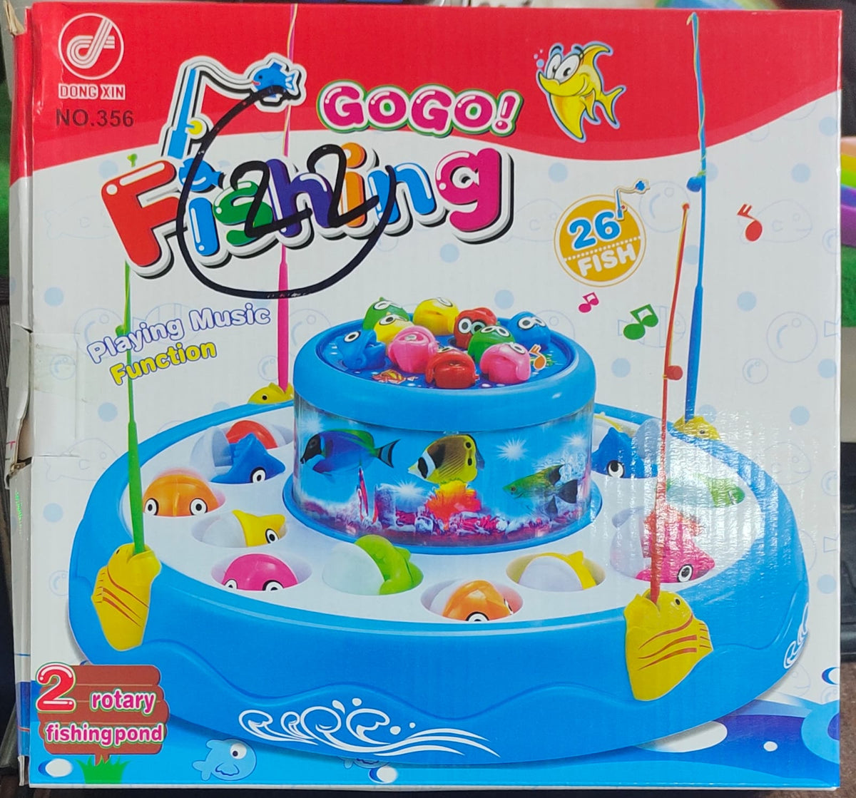 Gogo Fishing 2 Rotary Fishing Pond With 26 Fish , Battery And Music Fu ...