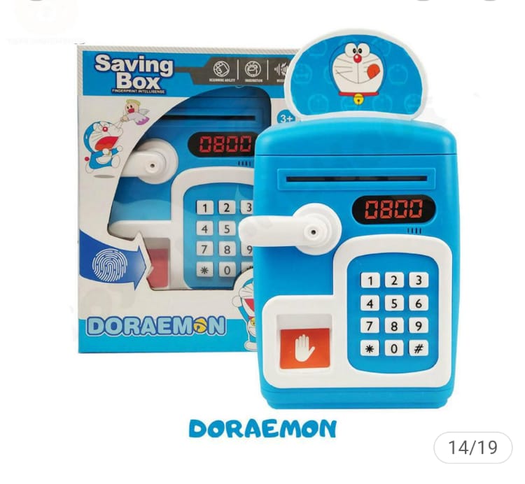 Money Safe Kids With Finger Print Sensor Piggy Savings ATM Coin Bank W ...