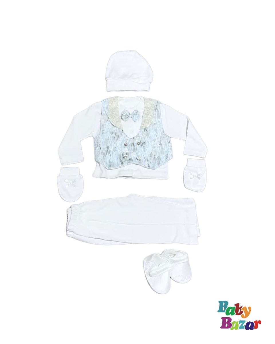 New Born Baba Turkish Set In Sky Blue Color – Baby Bazar
