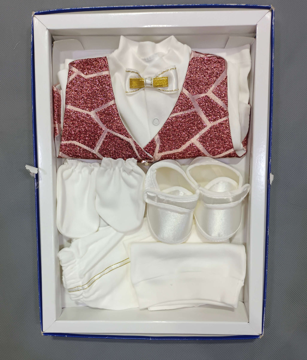 New Born Baby Boy 5Pc Turkish Set In Beautiful Color – Baby Bazar
