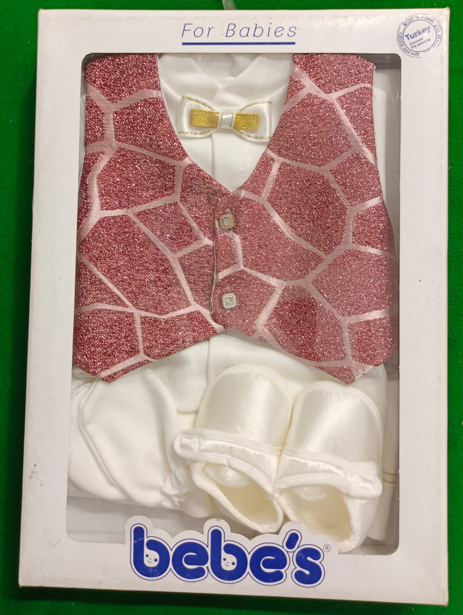 New Born Baby Boy 6Pc Set In White Color – Baby Bazar