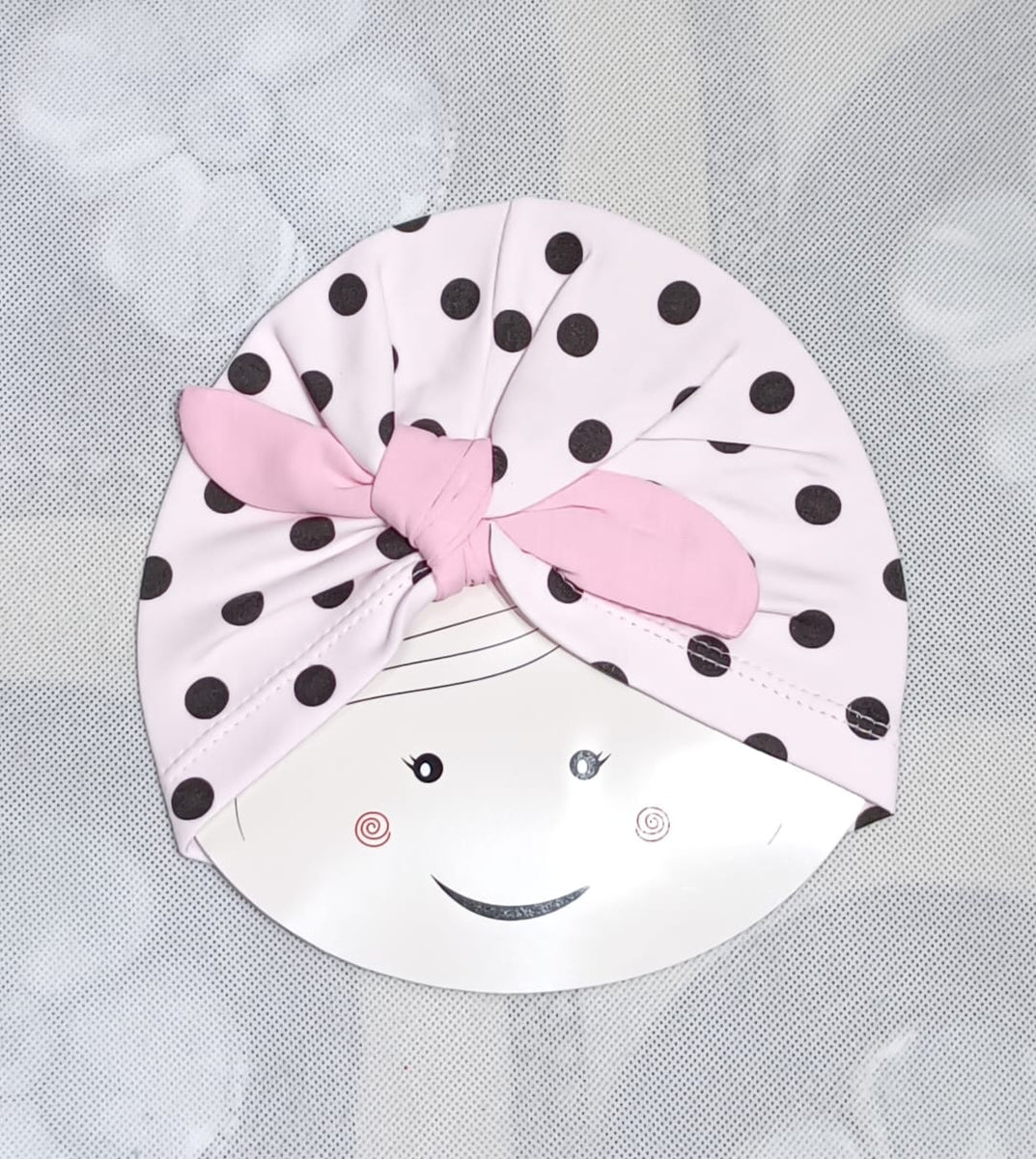 New Born Baby Girl Cap In Dotted Design Pink Color – Baby Bazar