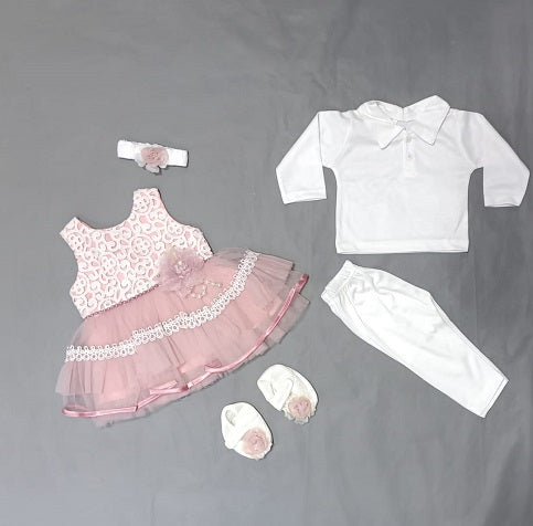 New Born Baby Girl Turkish Set In Pink Color – Baby Bazar