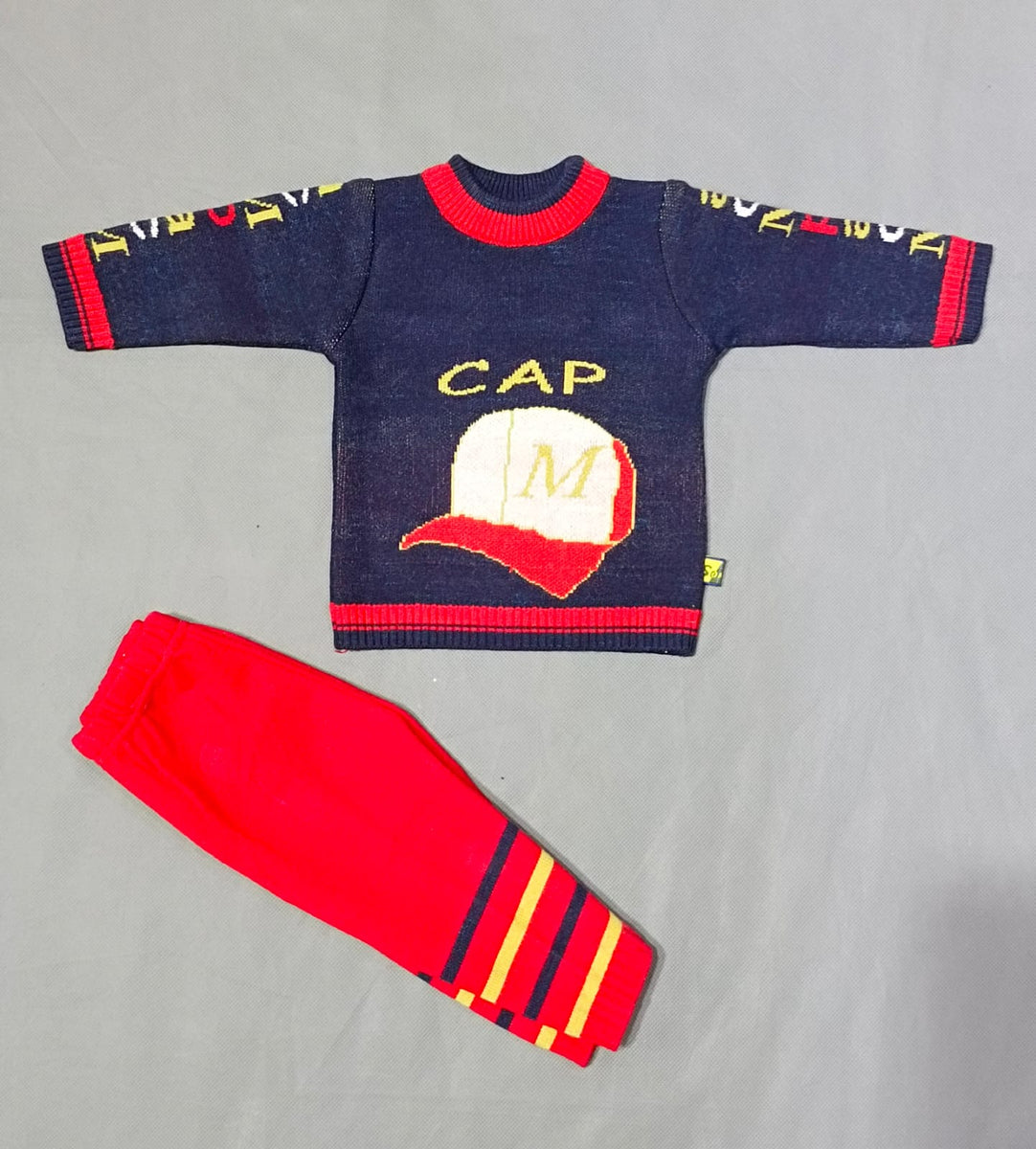 New Born Boy Jersey Stuff Dress In Cap Printed Blue Color – Baby Bazar