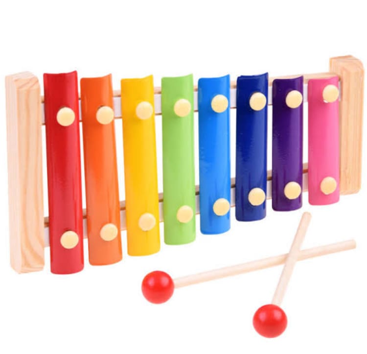 Piano Wooden Instrument For Children 8 Notes Xylophone Educational Mus ...