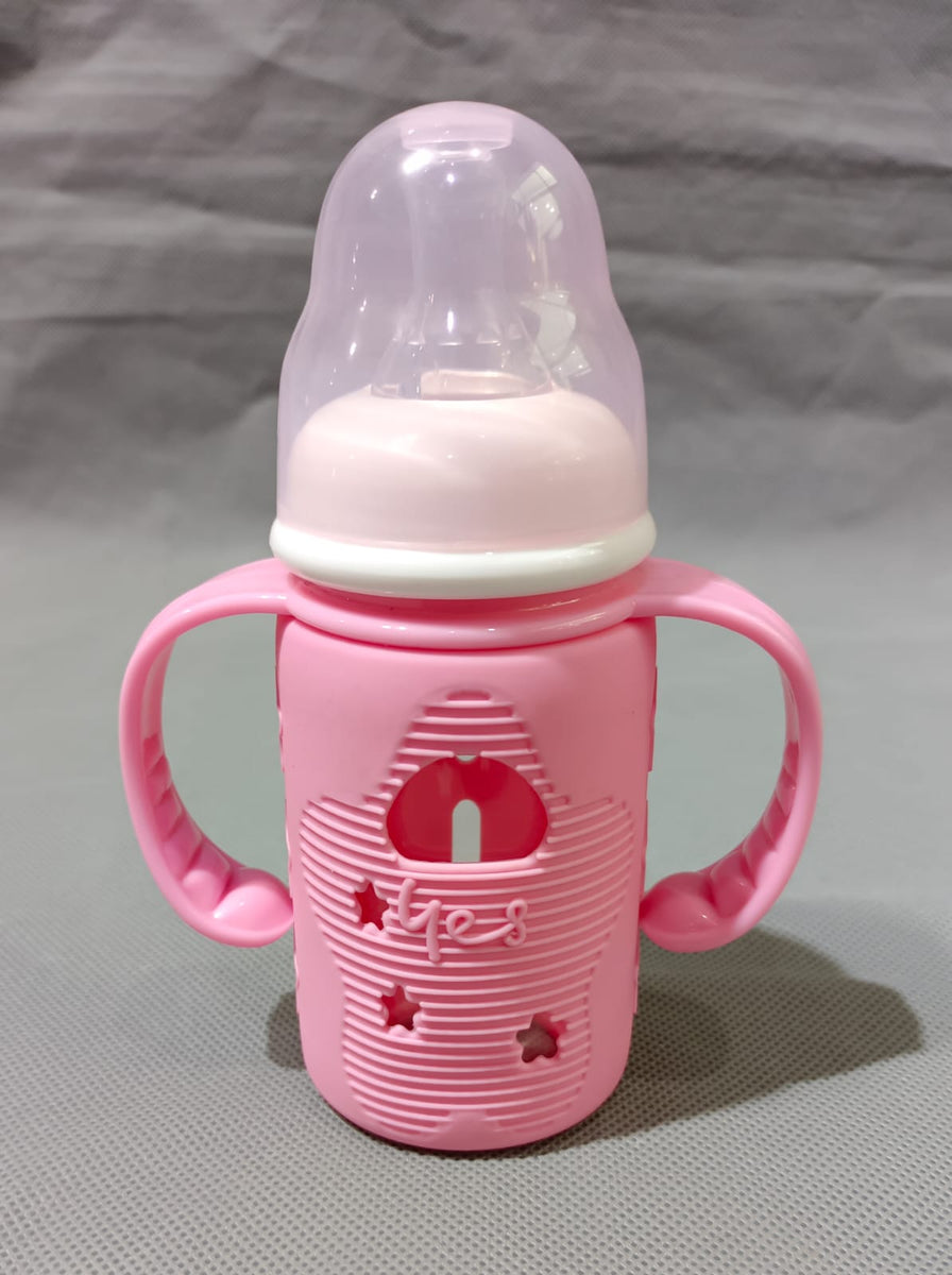 Pink Color Feeder For Kids In Glass Material – Baby Bazar