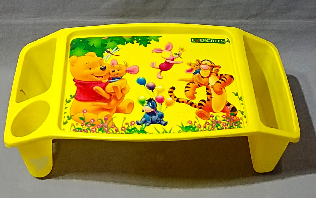 Plastic Cartoon Study Table For Kids In Yellow Color – Baby Bazar