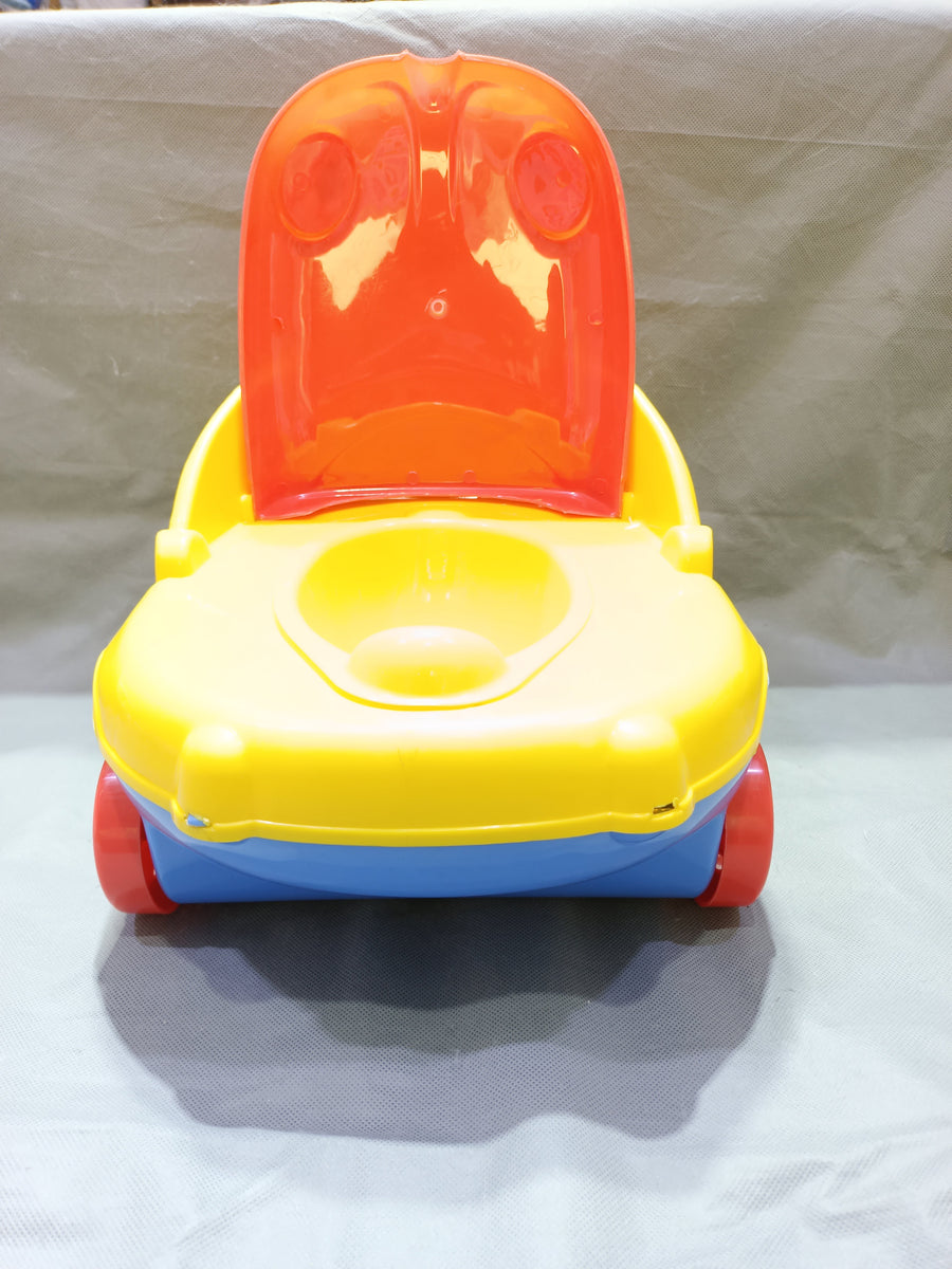 Potty Seat With Four Tyres For Children In Yellow Color – Baby Bazar