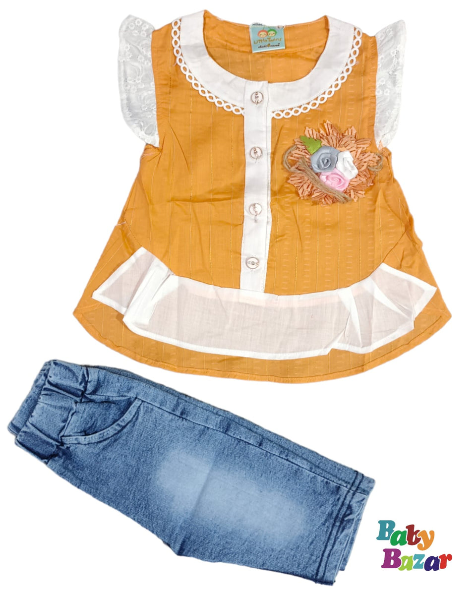 Pretty Dress For Baby Girl In Orange Color – Baby Bazar
