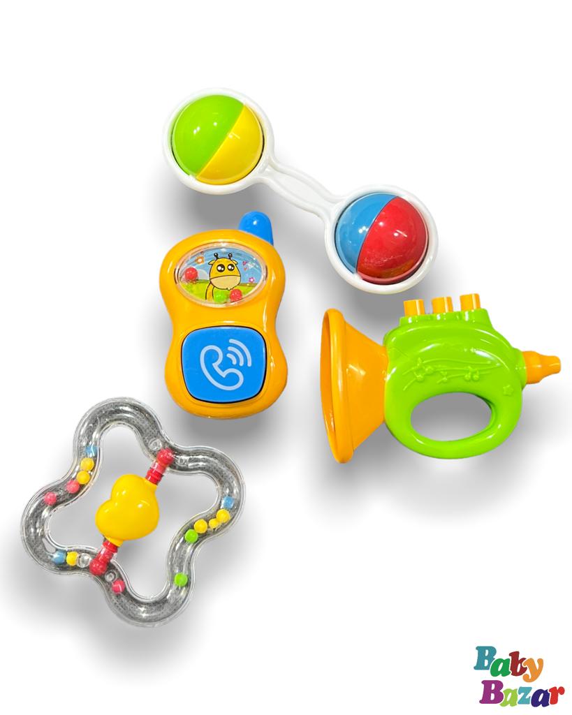 Rattle Set For Kids In Different Shapes (Pack Of 4) – Baby Bazar