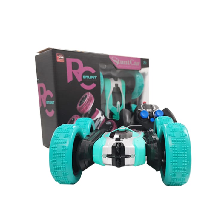 Remote Control Stunt Car Toy For Kids 360 Degree Rotating Car In Green ...