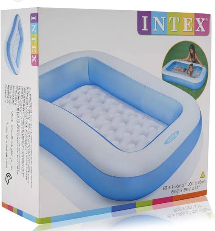 #57403 Sky Blue Outdoor Intex Inflatable Rectangular Pool Bathtube, Fo ...