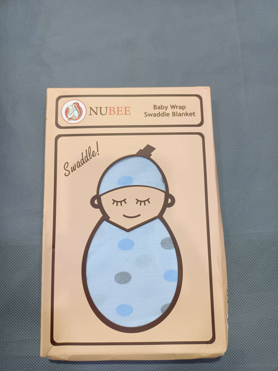 Swaddle For New Born Babies In Dotted Design Sky Blue Color – Baby Bazar