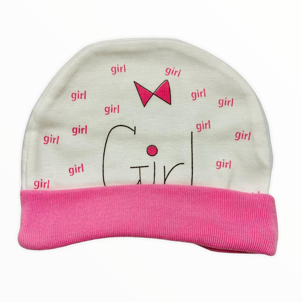 New Born Cap For Girl In Blended Stuff Pink Color – Baby Bazar