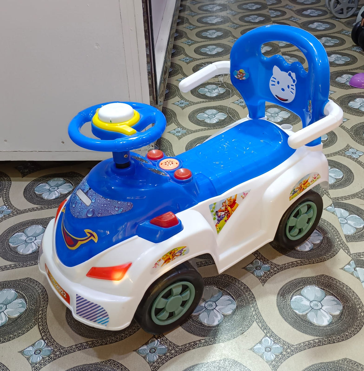 New Musical Car With Horn Function For Kids In Blue Color – Baby Bazar