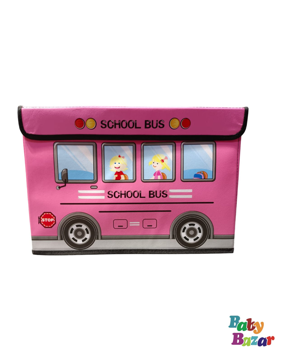 Storage School Bus For Kids in Pink Color – Baby Bazar