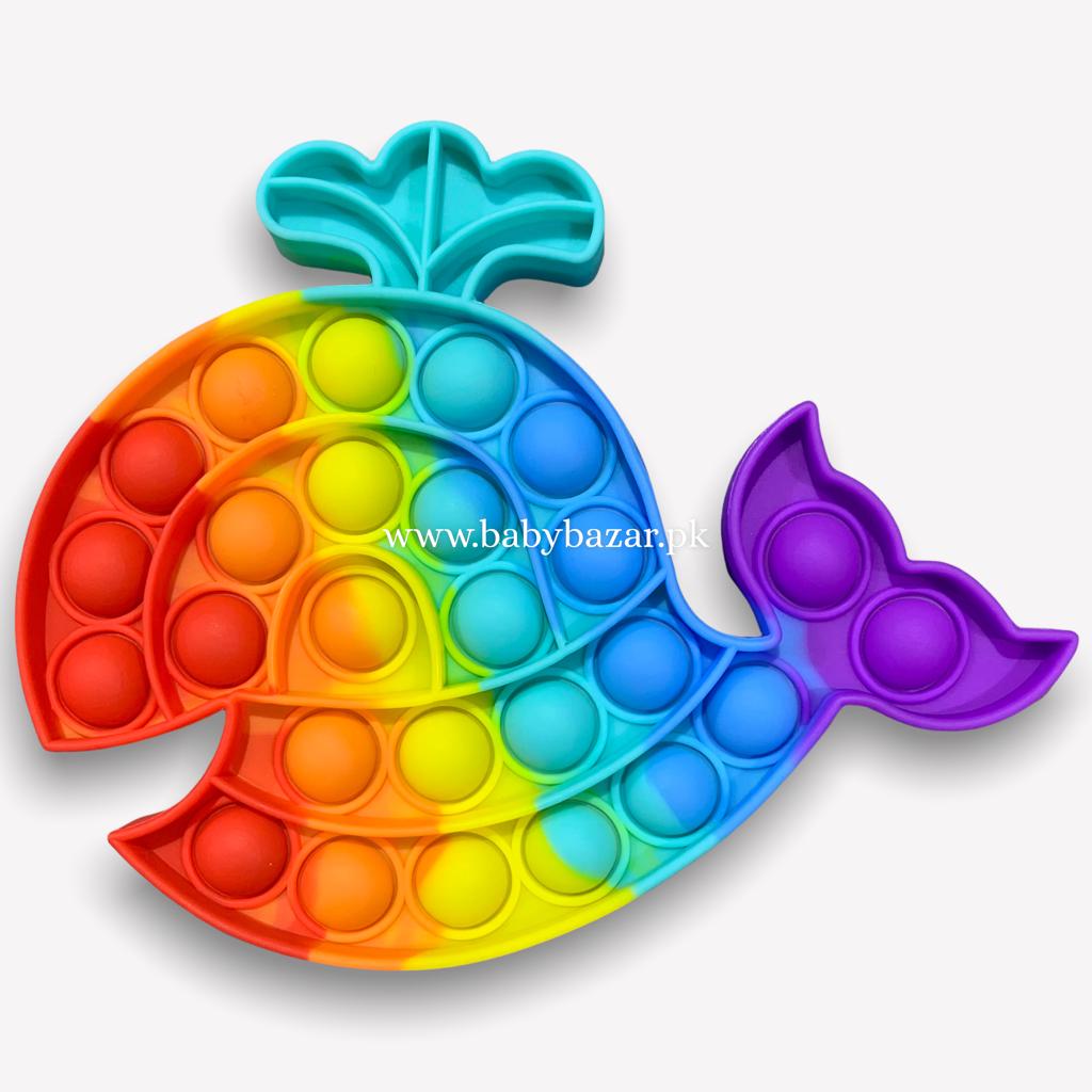 Rainbow Push Pop Bubble Fidget Spinner Pop It Silicone Toy In Dolphin ...